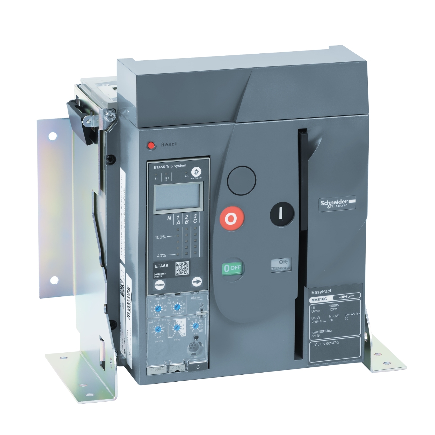 Circuit breaker, EasyPact MVS, 3 Poles, 1000A, 50kA, AC, MF, ETA6G ...